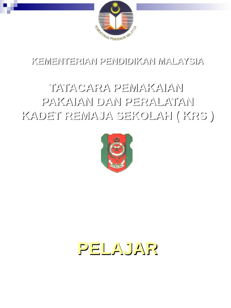 Panduan Pakaian Kadet Remaja Sekolah | PDF | Seni & Disiplin Bahasa