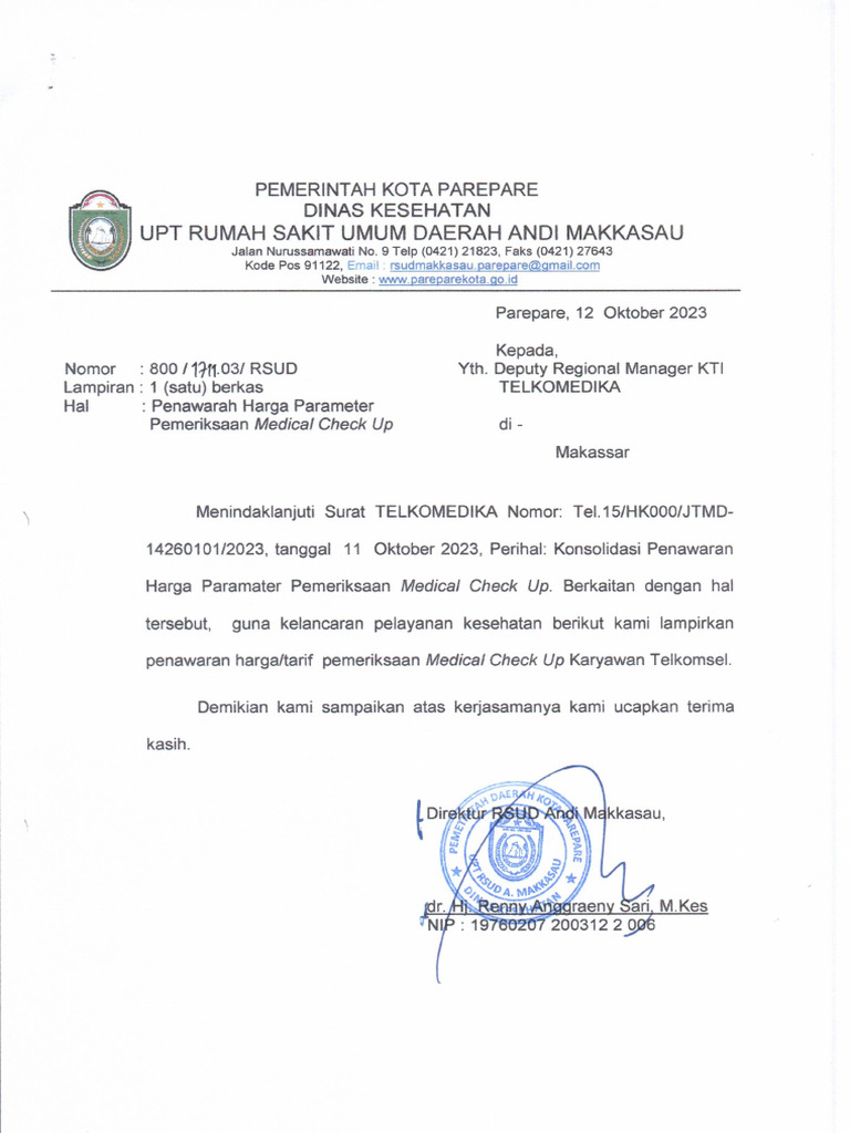 Surat Telkomedika | PDF