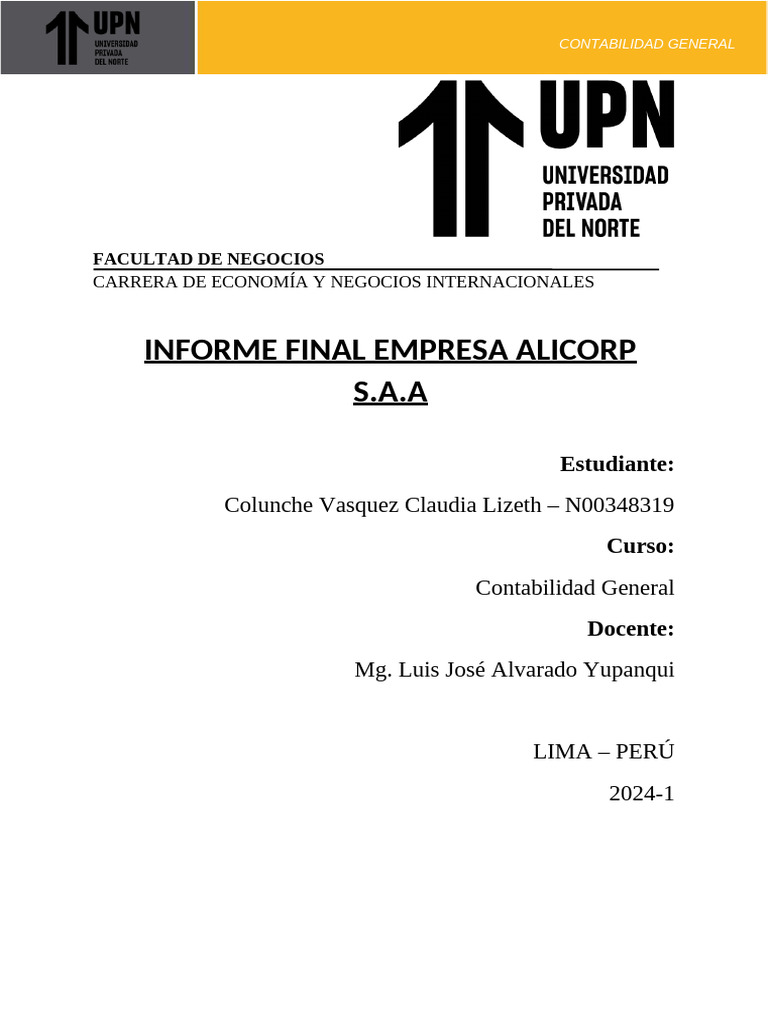Informe Financiero de Alicorp 2023 | PDF | Economía Financiera | Negocios económicos