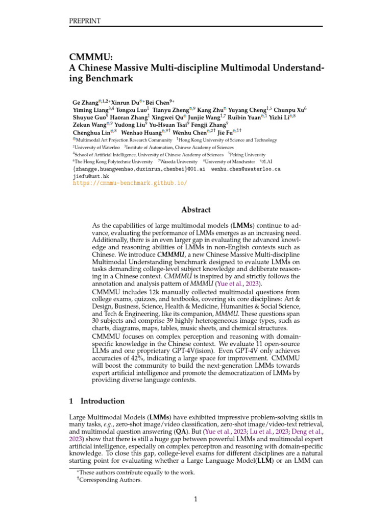 CMMMU - A Chinese Massive Multi-Discipline Multimodal Understanding Benchmark | PDF | Multiple ...