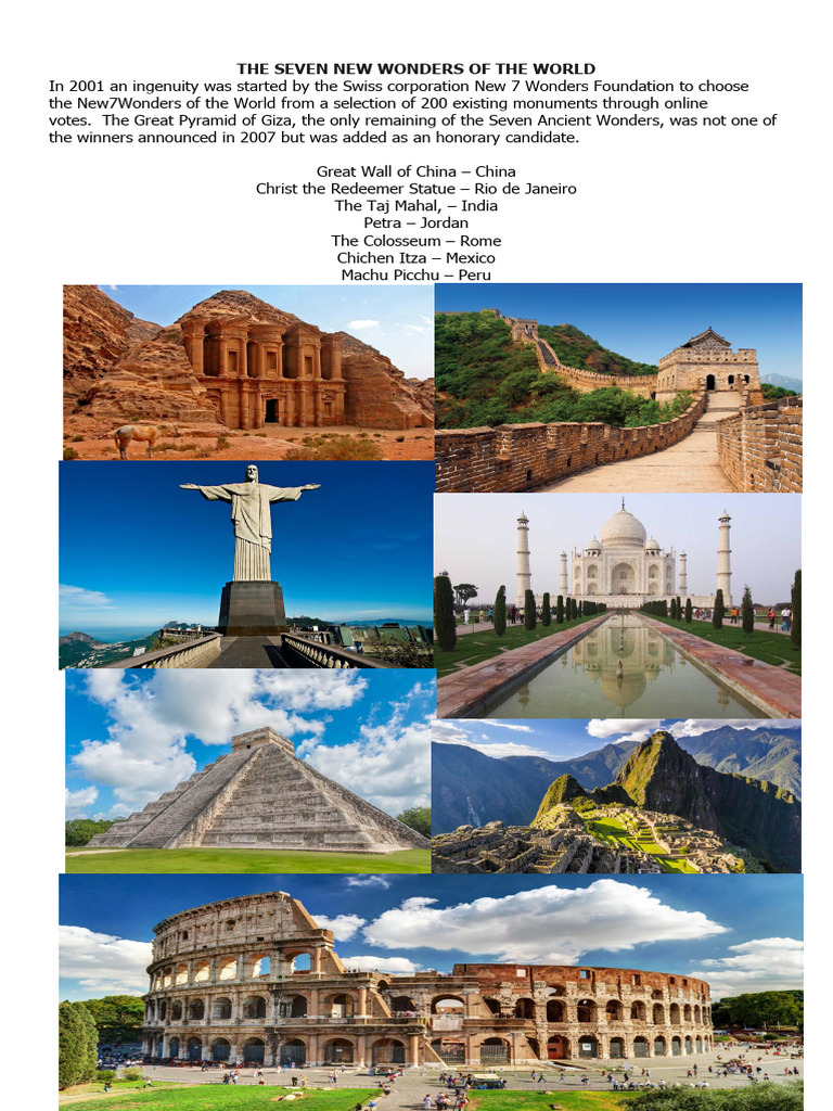 The Seven New Wonders of The World | PDF