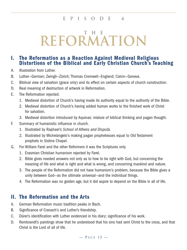 Study Guide 04 The Reformation | PDF | Bible | Martin Luther