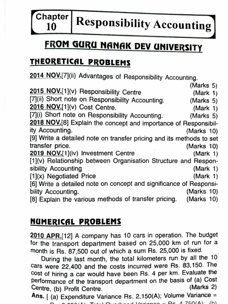Importance of Responsibility Accounting | PDF | Business | Business ...