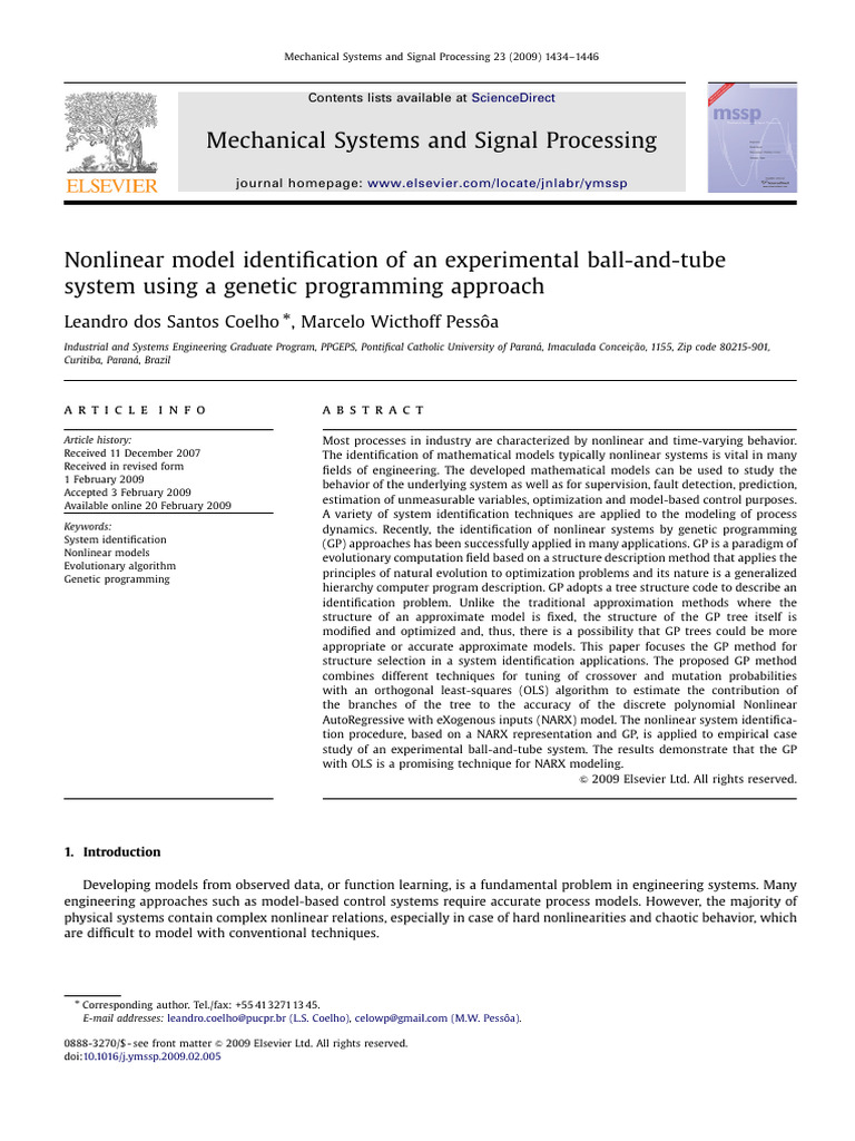 04 Nonlinear - Model - Identification - of - An - Experimental - Ball-And-Tube - System - Using ...