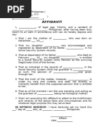 Affidavit of Dependent Parent Example | PDF