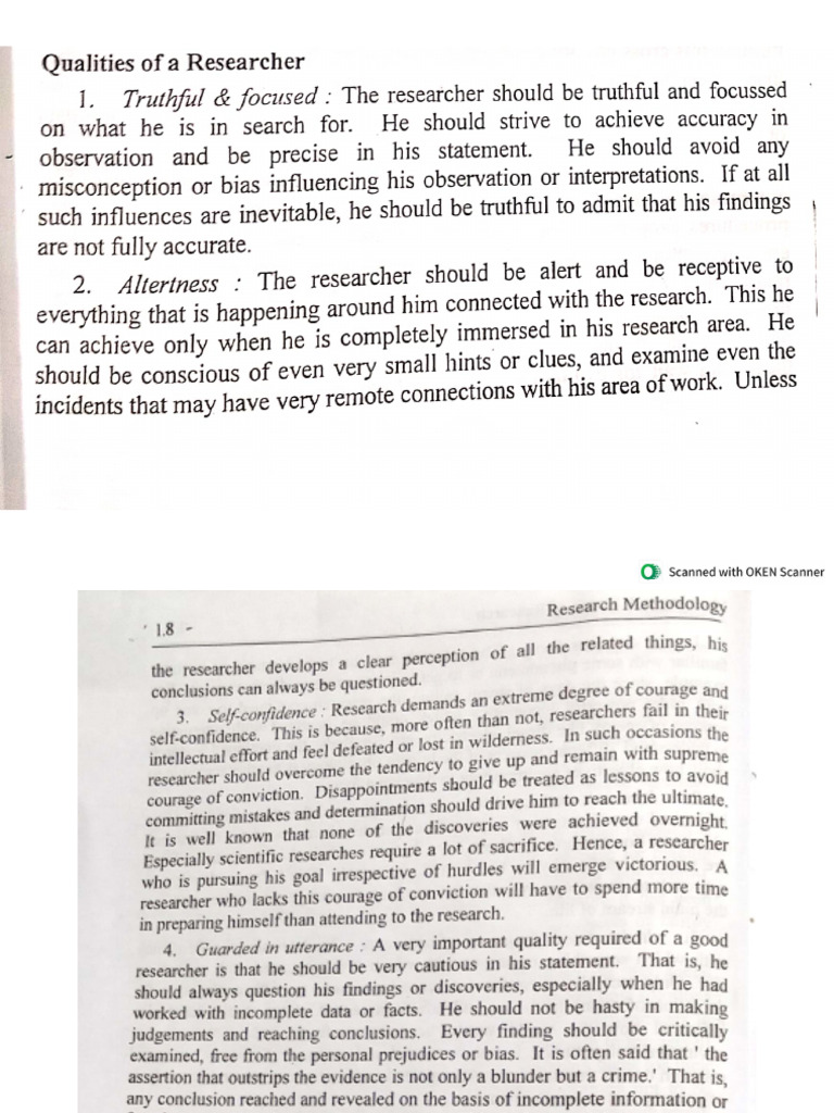 Qualities of A Researcher | PDF