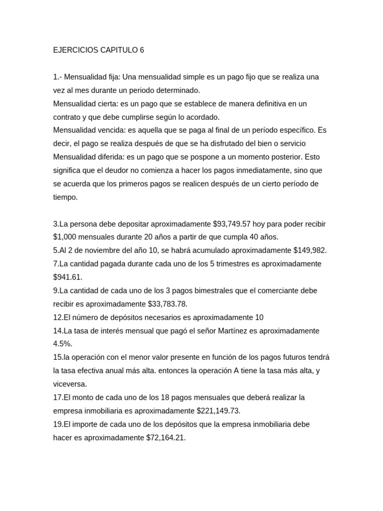 Ejercicios Capitulo 6 | PDF
