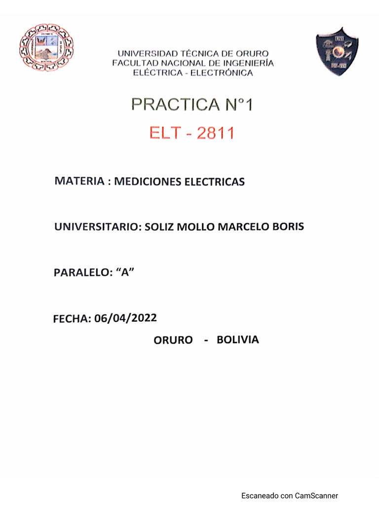ELT 2811 A Práctica 1 | PDF