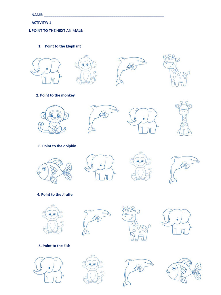 Animal Identification Activities for Kids | PDF | Wellness