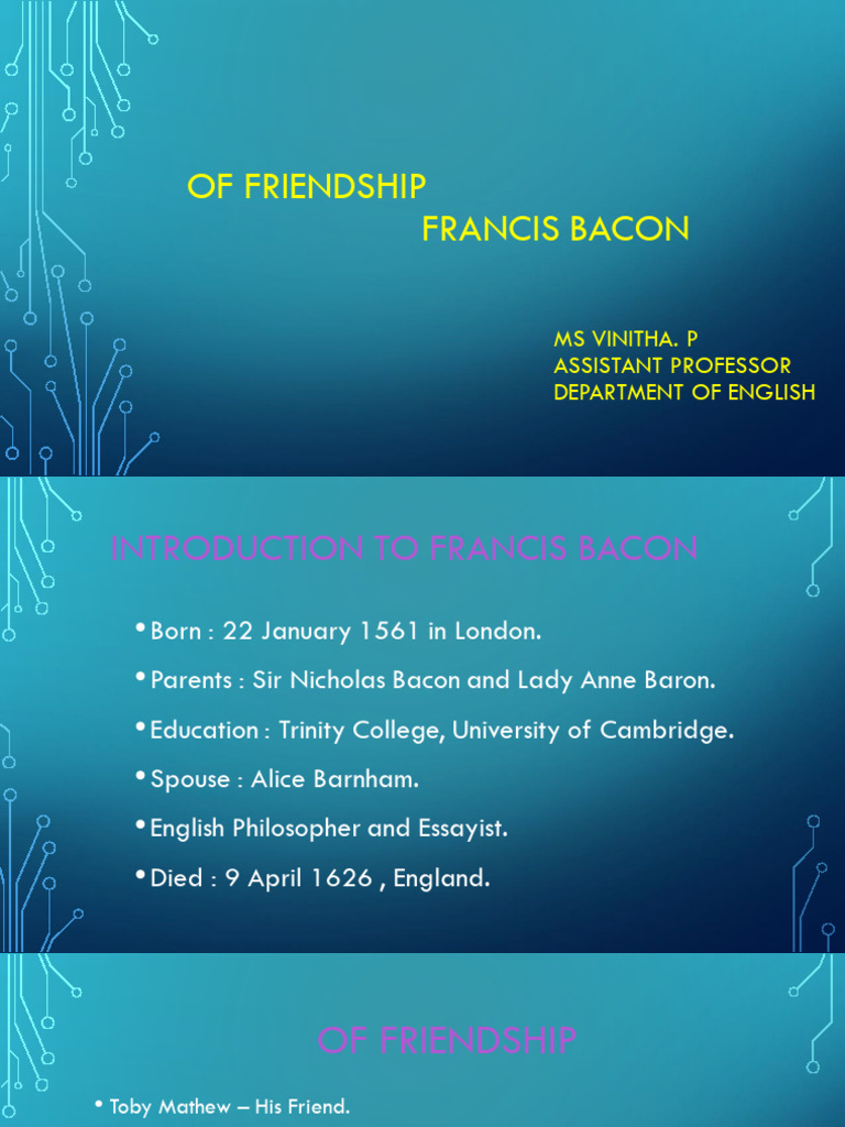 The Essence of Friendship in Bacon | PDF
