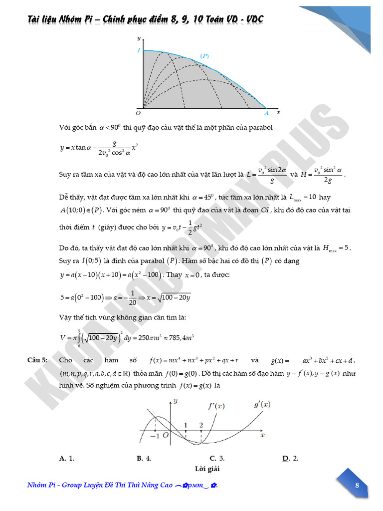 TỔNG ÔN VD VDC TÍCH PHÂN VÀ ỨNG DỤNG TẬP 5 | PDF