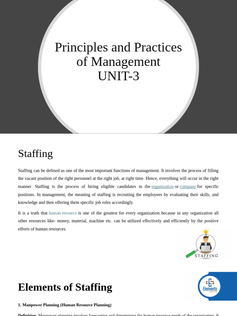 Principles and Practices of Management Unit 3 Part 1 | PDF | Motivation ...