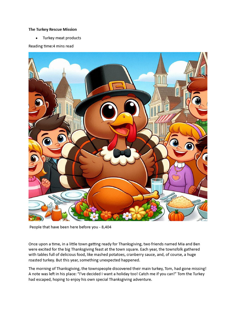 Bedtime Story The Turkey Rescue Mission | PDF | Turkey Meat ...