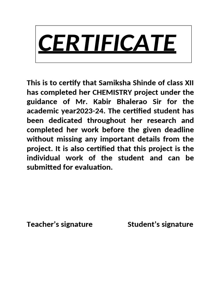 Certificate Class 12 | PDF | Career & Growth | Art