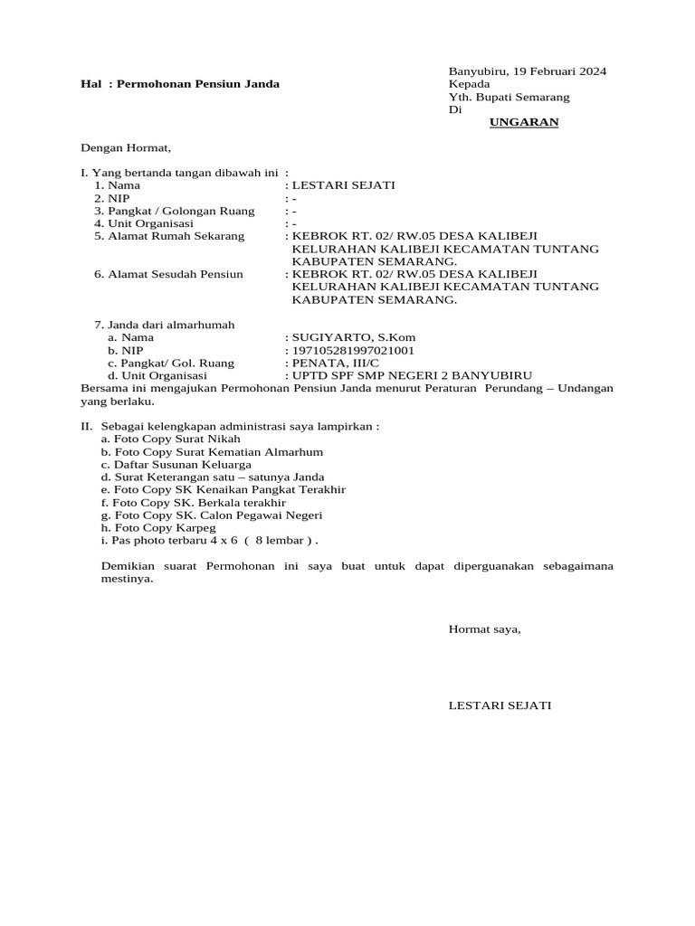 Usul Pensiun Janda-Duda | PDF