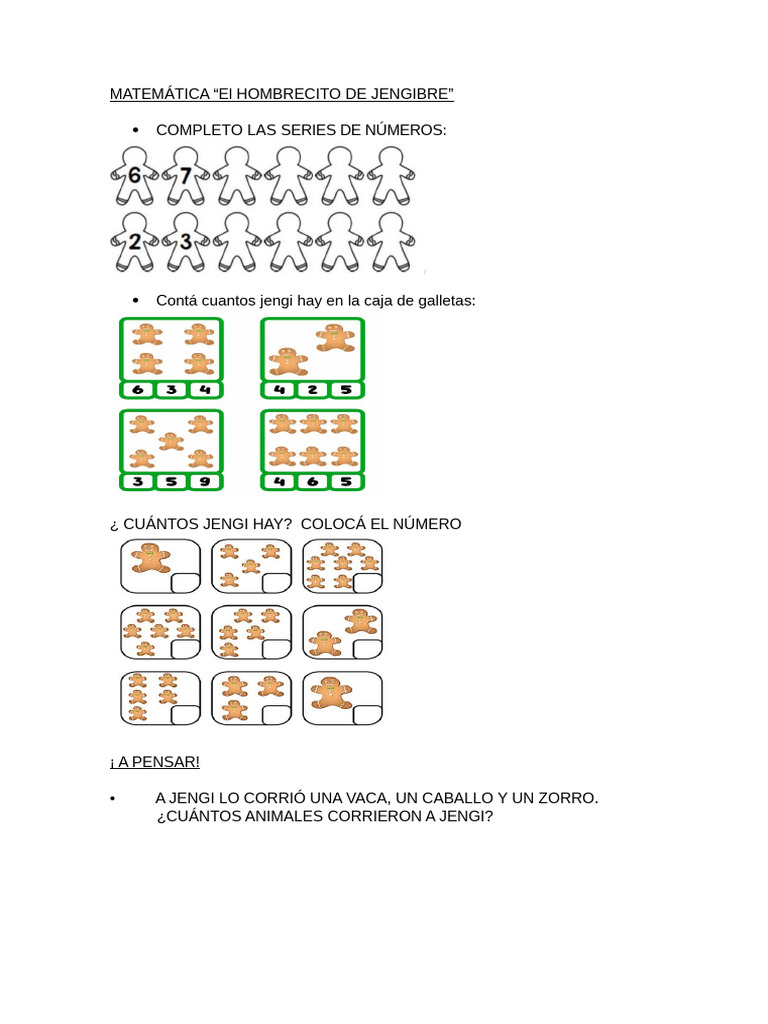 Matemática El Hombrecito de Jengibre | PDF