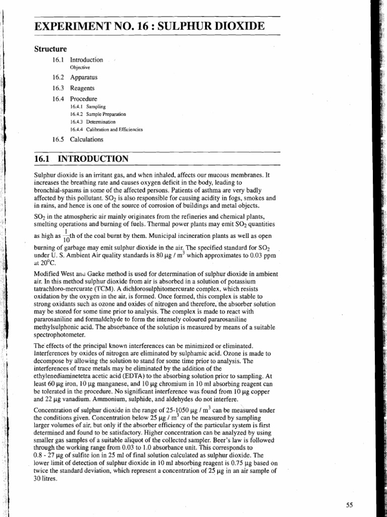 Sulphur Dioxide Measurement Method | PDF | Chemistry | Titration