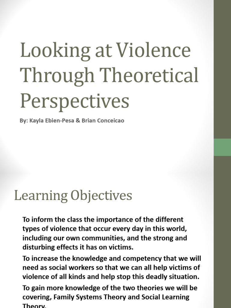 Theoretical Perspective On Violence | PDF | Child Abuse | Bullying