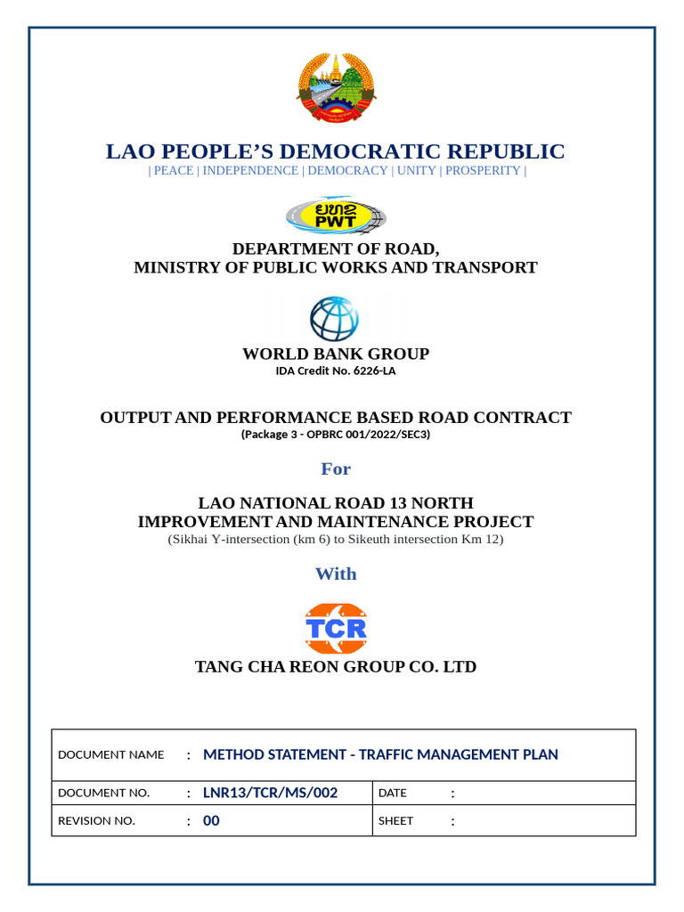 Traffic Mangement Plan | PDF | Traffic | Road