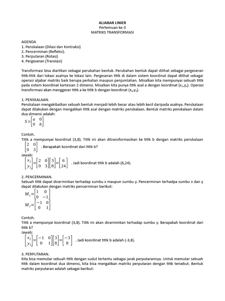 02a-Transformasi Linier | PDF