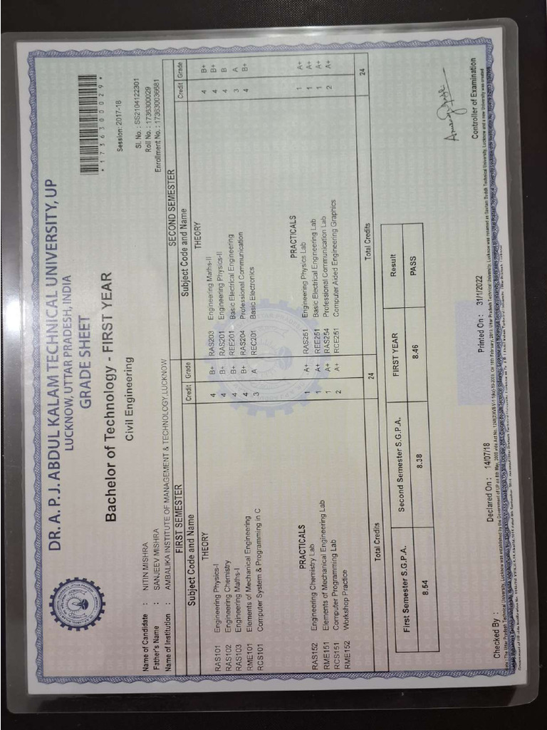 Mar Sheet B Tech | PDF