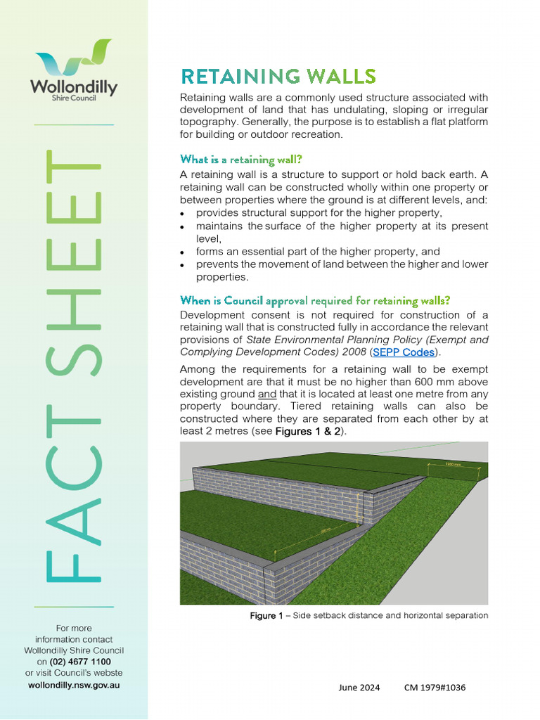 NSW Retaining Wall Regulations Guide | PDF | Fence | Wall