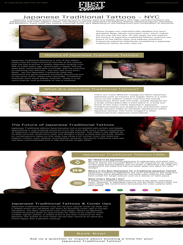 Japanese Traditional Tattoos - NYC Infographic | PDF | Tattoo