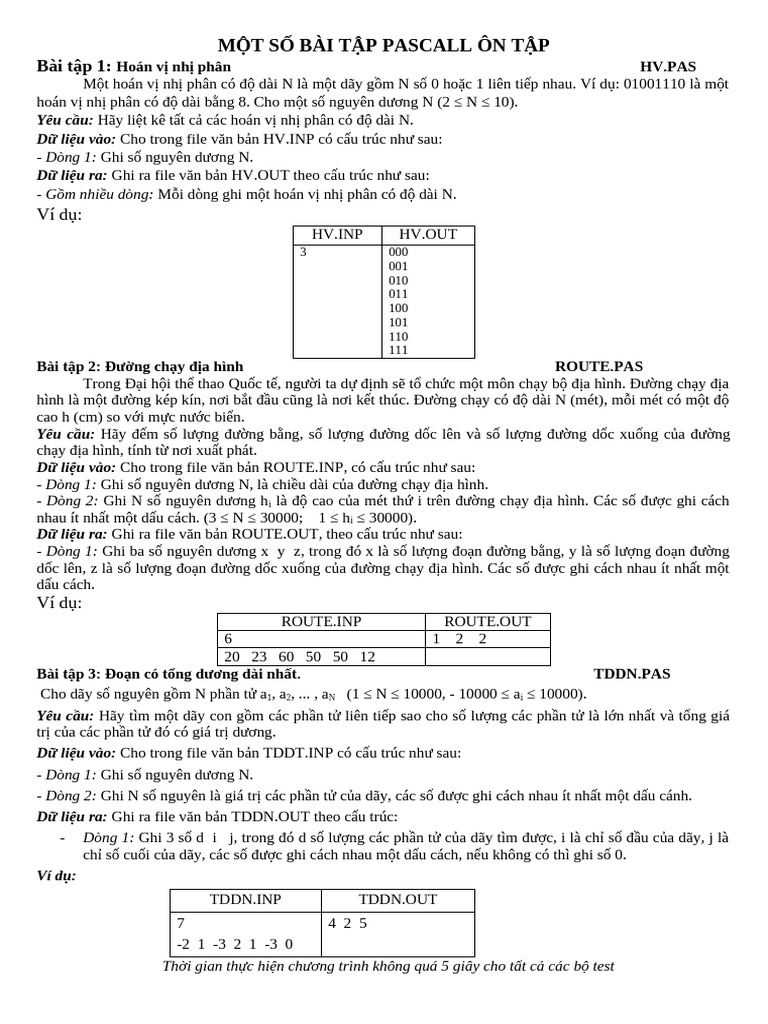 Bai Tap Pascal On Tap | PDF