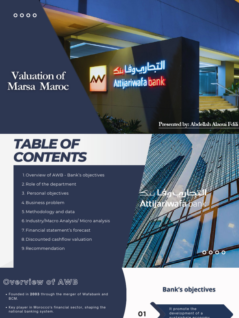 Int Presentation Marsa Maroc | PDF | Valuation (Finance) | Discounted Cash Flow