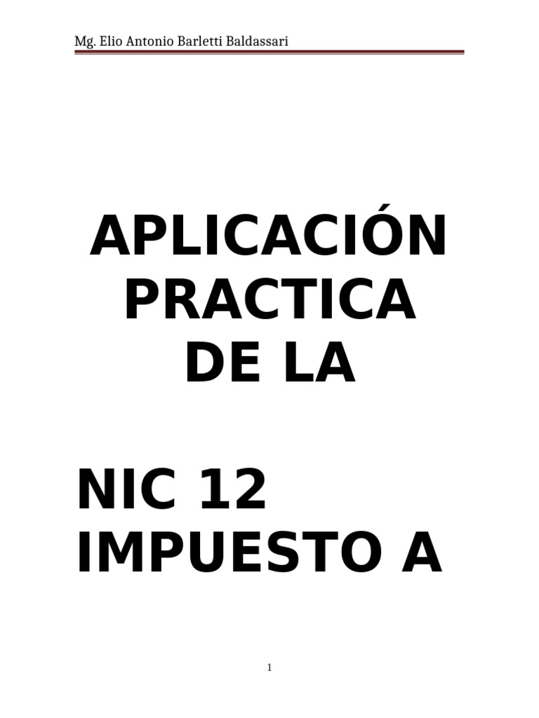 Semana 15-3-Nic 12 | PDF | Contabilidad | Impuesto sobre la renta