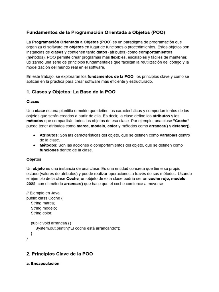 Apuntes POO - Bases | PDF | Objeto (informática) | Herencia ...