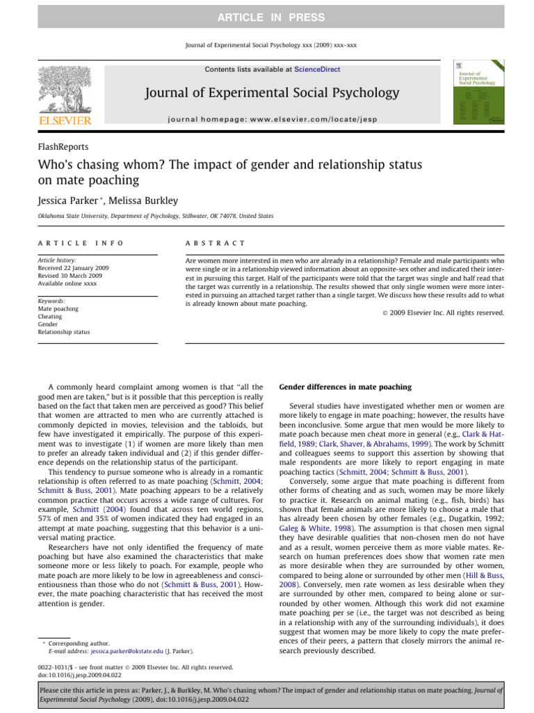 Who's Chasing Whom? The Impact of Gender and Relationship Status On ...