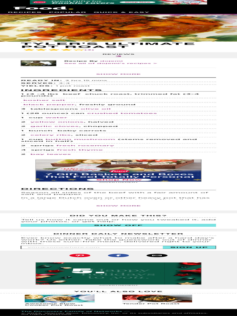 Tyler's Ultimate Pot Roast Recipe | PDF