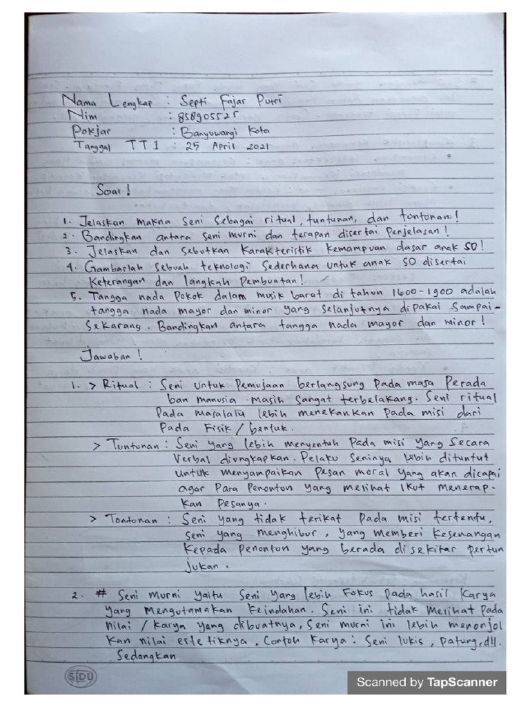 Septi Fajar Putri - 858905525 - Tugas 1 | PDF