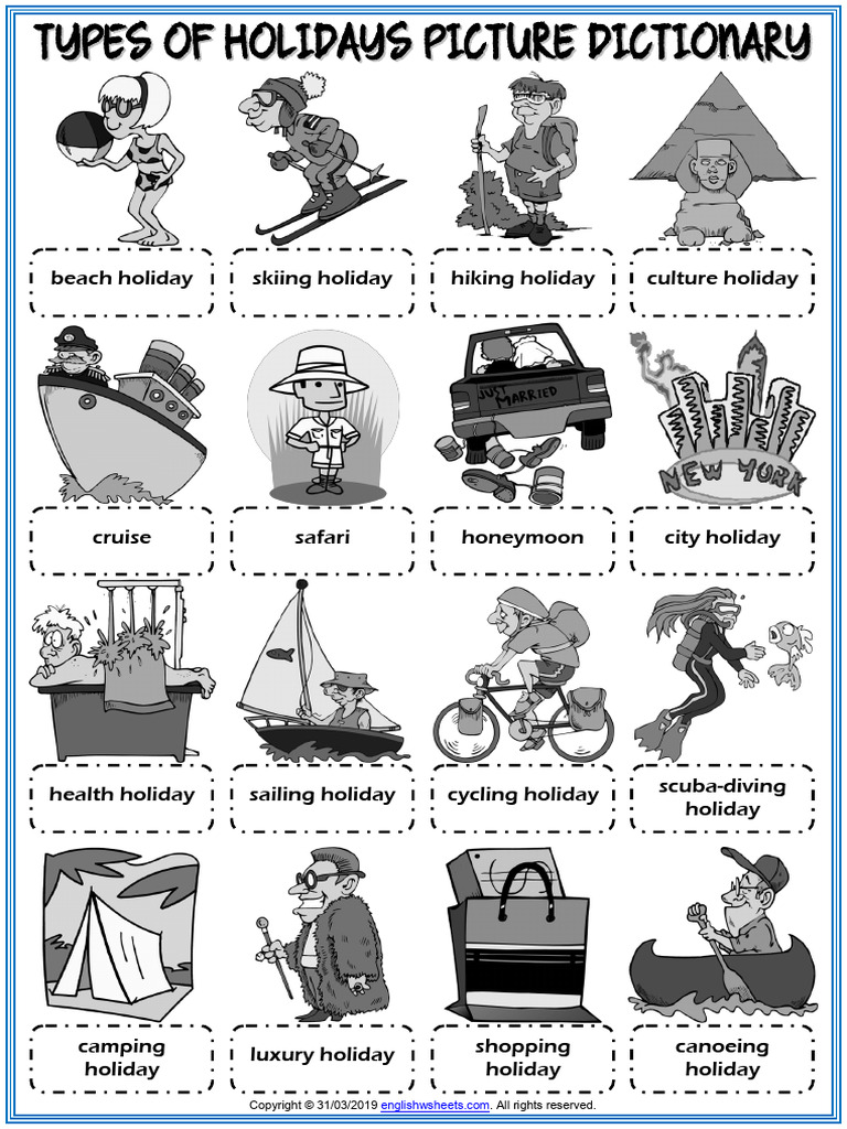 Types of Holidays Vocabulary Worksheet | PDF | Word Search | Puzzles