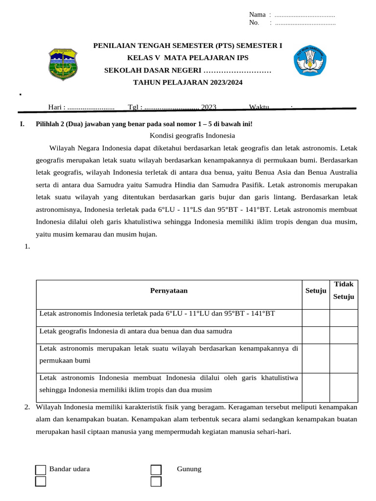 Soal PTS Ips | PDF