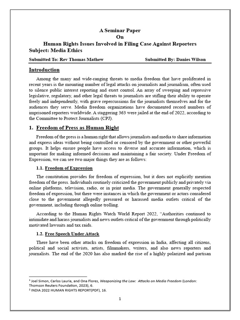 Reporter Human Right | PDF | Freedom Of The Press | Censorship