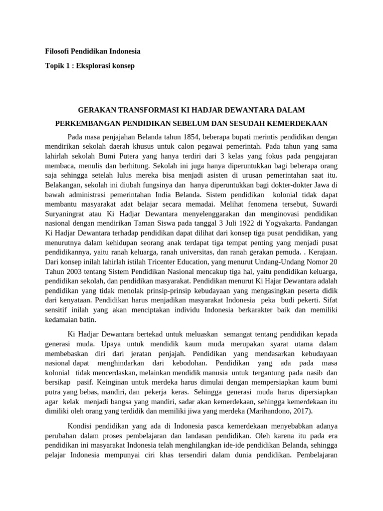 Filosofi Pendidikan Indonesi Eksplorasi Konsep | PDF | Sejarah