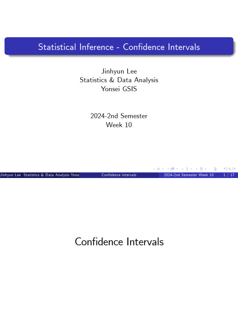 Notes - Confidence Intervals | PDF | Estimator | Normal Distribution