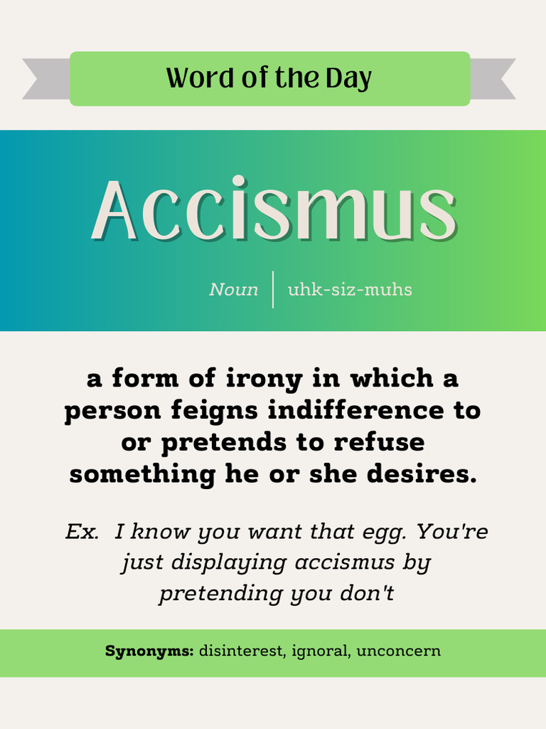 Accismus: Irony of Feigned Indifference | PDF | Philosophy