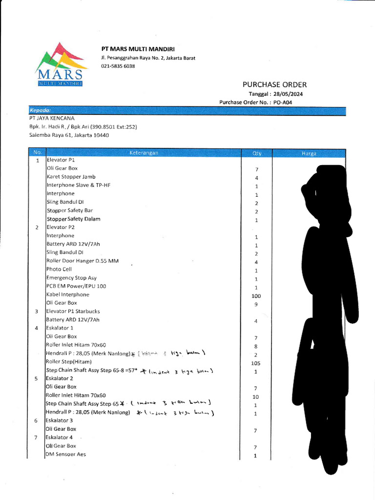 Mars Multi PO - 20240529 - 0001 PO Mei 2024 | PDF | Teknologi & Rekayasa