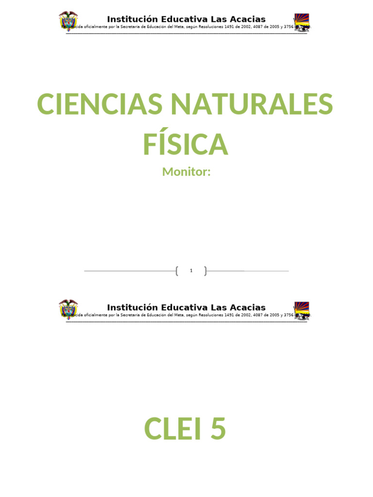 Física: Malla Curricular CLEI 5 2022 | PDF | Olas | Fuerza