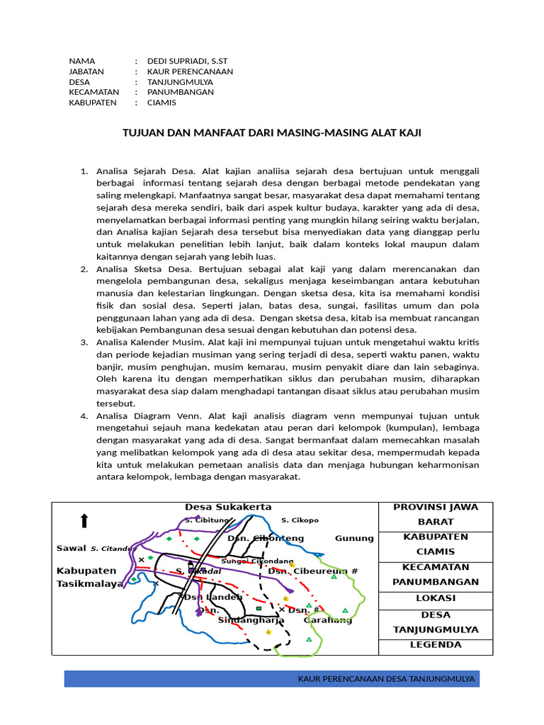 Tujuan dan Manfaat Alat Kaji Desa | PDF