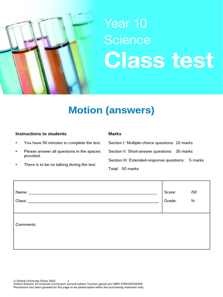 Science Test: Motion and Forces | PDF | Force | Acceleration