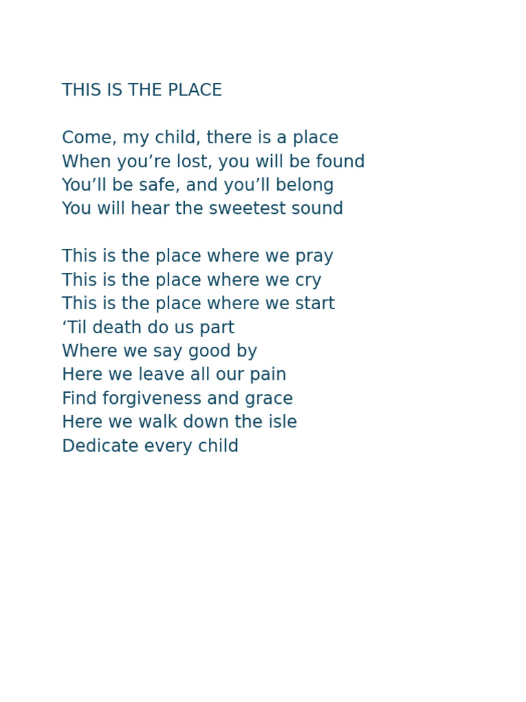 This Is The Place | PDF