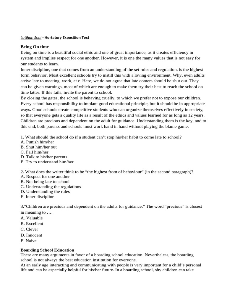 Understanding Hortatory Exposition | PDF | Teachers | Disciplines