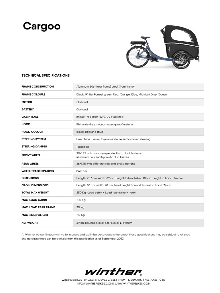 Cargoo Product Specifications 2023 en | PDF