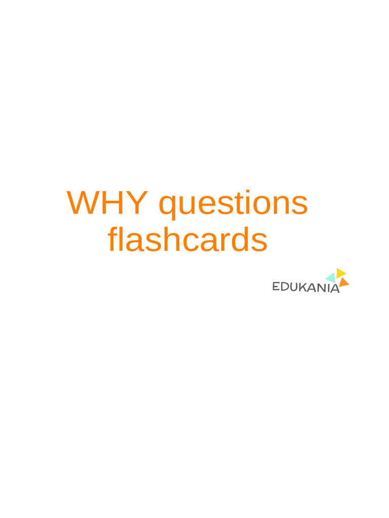 Why Questions 40 Why Because Flashcards For Speech Therapy | PDF ...
