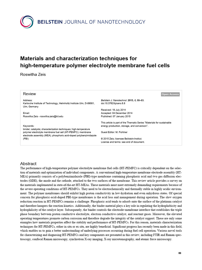 Materials and Characterization Techniques For High-Temperature Polymer ...
