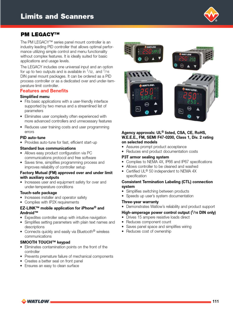 Watlow Controller Catalog 0322 Limits and Scanners | PDF | Mobile App ...
